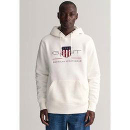 Gant Herren Hoodie "REG ARCHIVE SHIELD HOODIE", weiß, Gr. 4XL, Sweatware, Obermaterial: 78% Baumwolle, 22% Polyester, Sweatshirts, mit modischer
