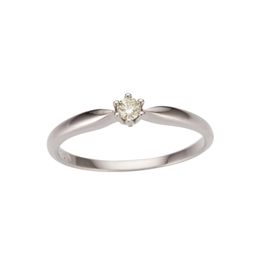 Firetti Damen Solitärring "Schmuck Geschenk Gold 750 Damenring Verlobungsring Goldring Solitär", 17, 0,1 P2 = erkennbare Einschlüsse, Diamanten