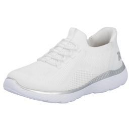 RIEKER SPORT Damen Slip-On Sneaker "Ready2GO", Gr. 37, weiß, Lederimitat, Textil, Schuhe, Halbschuh, Freizeitschuh, Slipper mit MemoSoft-Innensohle