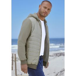 H.I.S. H.I.S Herren Kapuzensweatjacke, grün, Gr. S, unifarben, angeraute Sweatware, Obermaterial: 60% Polyester, 40% Baumwolle. Einsatz: 100% Polyester,