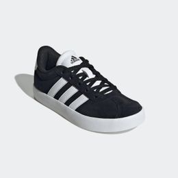 Mädchen Sneaker "VL COURT 3.0", adidas Sportswear, Gr. 35, schwarz-weiß, Leder, Synthetik, Schuhe, inspiriert vom Design des adidas samba
