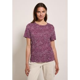 T-Shirt Cecil, Damen, Gr. L (42), rosa (cherry blossom pink), Web, 50% Baumwolle, 50% Modal , bedruckt, normal normal, Rundhals, B&uuml;ndchen, Shirts T-Shirt, mit Rundhalsausschnitt