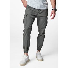 Herren Cargohose, gr&uuml;n, Gr. 34, AUTHENTIC LE JOGGER, unifarben, Web, Obermaterial: 97% Baumwolle, 3% Elasthan, Hosen, mit normaler Bundh&ouml;he aus