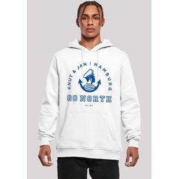 F4NT4STIC Herren Kapuzenpullover "Go North Logo", wei&szlig;, Gr. XXL, Obermaterial: 65% Baumwolle, 35% Polyester, Pullover, Print