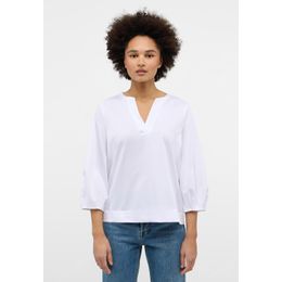 Eterna Damen Longbluse "LOOSE FIT", wei&szlig;, Gr. 34, 95% Baumwolle, 5% Elasthan, Blusen, EASY IRON (b&uuml;gelleicht)
