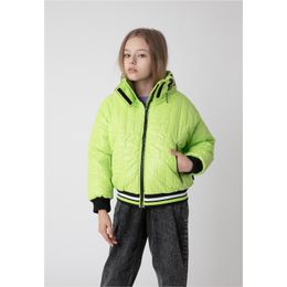 Gulliver Jungen Outdoorjacke, grün, Gr. 158, kariert, mehrfarbig, 100% Polyester, Jacken, mit Stehkragen und Kapuze