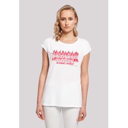 F4NT4STIC Damen T-Shirt "Stranger Things Flames", wei&szlig;, Gr. M, Obermaterial: 100% Baumwolle, Shirts, Premium Qualit&auml;t