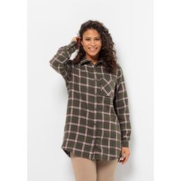 Jack Wolfskin Damen Flanellbluse "MORGENLUFT SHIRT W", grün, Gr. M, OBERSTOFF 100% POLYESTER, Blusen