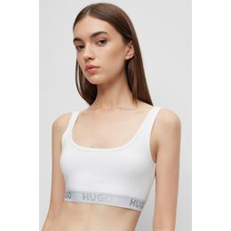 HUGO UNDERWEAR Damen Bralette-BH "BRALETTE SPORTY LOGO", Gr. L, wei&szlig;, Jersey, Obermaterial: 93% Baumwolle, 7% Elasthan, unifarben, BHs, mit