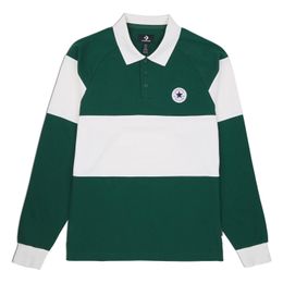 Converse Herren Langarm-Poloshirt "MEN'S Converse MARQUIS RETRO RUGBY POLO", grün, Gr. XL, gestreift, Jersey, Obermaterial: 90% Baumwolle, 10%