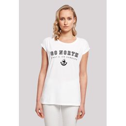 F4NT4STIC Damen T-Shirt "Go North Knut & Jan Hamburg", wei&szlig;, Gr. S, Obermaterial: 100% Baumwolle, Shirts, Print