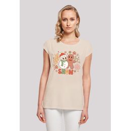 F4NT4STIC Damen T-Shirt "Let It Snow Weihnachten Gingerbread", wei&szlig;, Gr. L, Obermaterial: 100% Baumwolle, Shirts, Premium Qualit&auml;t,