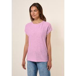 T-Shirt Cecil, Damen, Gr. L (42), rosa (cherry blossom pink), Stoff, 55% Polyester, 45% Viskose , unifarben, normal normal, U-Boot-Ausschnitt, abgesteppt, Shirts T-Shirt, Basic
