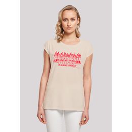 F4NT4STIC Damen T-Shirt "Stranger Things Flames", wei&szlig;, Gr. XS, Obermaterial: 100% Baumwolle, Shirts, Premium Qualit&auml;t
