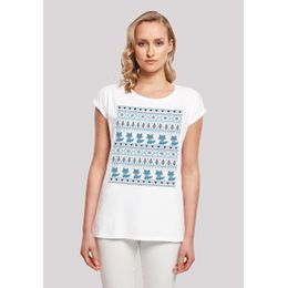 F4NT4STIC Damen T-Shirt "Christmas Fuchs Weihnachten Muster", wei&szlig;, Gr. 5XL, Obermaterial: 100% Baumwolle, Shirts, Print