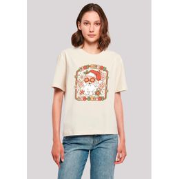 F4NT4STIC Damen T-Shirt "Stay Merry And Bright Hippie Santa", wei&szlig;, Gr. XXL, Obermaterial: 100% Baumwolle, Shirts, Premium Qualit&auml;t,