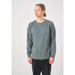 Cleptomanicx Herren Sweatshirt "Ligull", gr&uuml;n, Gr. M, meliert, 100% Baumwolle, Sweatshirts, mit kleiner M&ouml;wen-Stickerei