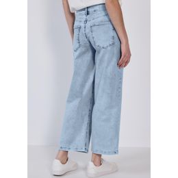 Weite Jeans STREET ONE STUDIO, Damen, Gr. 33, Länge 28, authentic bleached wash, Jeans, 84% Baumwolle, 13% Polyester, 3% Elasthan, unifarben, lang, Jeans, 5-Pocket-Style