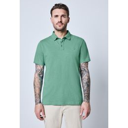 Street One MEN Herren Poloshirt, grün, Gr. M, unifarben, Web, 100% Baumwolle, Shirts, aus reiner Baumwolle