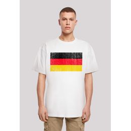 F4NT4STIC Damen T-Shirt "Germany Deutschland Flagge distressed", wei&szlig;, Gr. L, Obermaterial: 100% Baumwolle, Shirts, Print