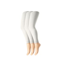 s.Oliver M&auml;dchen Strumpfhose "Leggings 3er Pack", Gr. 98, wei&szlig;, 90% Polyamid, 10% Elasthan, Strumpfhosen