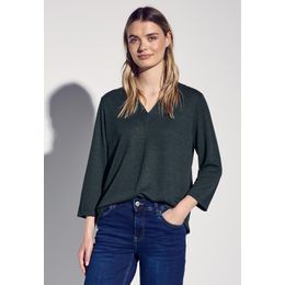Street One Damen 3/4-Arm-Shirt, grün, Gr. 34, unifarben, Stoff, 80% Polyester, 20% Viskose, Shirts, mit 3/4 Ärmeln
