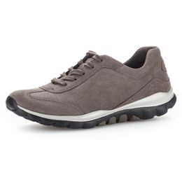 Damen Keilsneaker, Gabor Rollingsoft, Gr. 39, grau, Nubukleder, unifarben, Schuhe, mit Logoschriftzug an der Ferse, Freizeitschuh, Halbschuh,