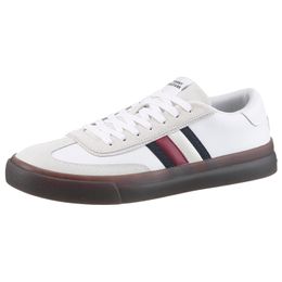 Tommy Hilfiger Herren Sneaker "TH CUPSET TERRACE", Gr. 42, weiß, Leder, Veloursleder, kontrastfarbene Details, Schuhe, Freizeitschuh, Halbschuh,