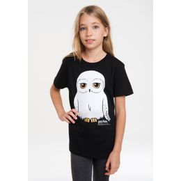 logoshirt Mädchen T-Shirt "Harry Potter – Hedwig", schwarz-weiß, Gr. 164, unifarben, 100% Baumwolle, Shirts, mit lizenziertem Print