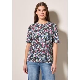 Cecil Damen T-Shirt, wei&szlig;, Gr. XXL, bedruckt, Stoff, 65% Polyester, 35% Viskose, Shirts, aus softem Materialmix