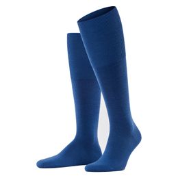 Falke Damen Kniestr&uuml;mpfe "Airport", Gr. 41, blau, Materialmix, unifarben, Socken, Merinowolle au&szlig;en, langes B&uuml;ndchen, atmungsaktiv, klimaregulierend