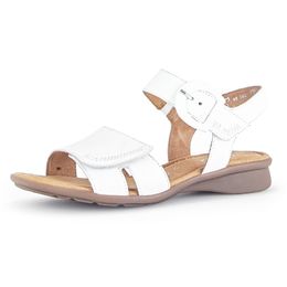 Gabor Damen Keilsandalette "FLORENZ", Gr. 36, wei&szlig;, Kalbsleder, unifarben, Schuhe, Keilabsatz, Sommerschuh, Riemchensandale in Schuhweite G (=weit)