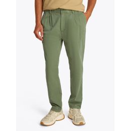 Tommy Jeans Herren Chinohose "TJM CASUAL ELASTICATED PANT", gr&uuml;n, Gr. L, Twill, Obermaterial: 97% Baumwolle, 3% Elasthan, Hosen, mit Bundfalten