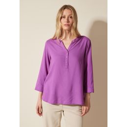 Cecil Damen Shirtbluse, lila, Gr. XXL, unifarben, Stoff, 100% Viskose, Blusen, aus softer Viskose