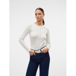 V&eacute;ro Moda VERO MODA Damen Langarmshirt "VMLISA LS TOP JRS NOOS", wei&szlig;, Gr. M, unifarben, Jersey, Obermaterial: 100% Baumwolle, Shirts