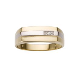 Firetti Herren Goldring "Schmuck Geschenk Gold 333 Herrenring Goldring Siegelring", 20, 0,01 P2 = erkennbare Einschl&uuml;sse, Diamanten Gelbgold 333,
