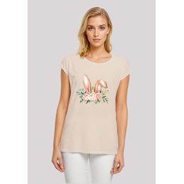 F4NT4STIC Damen T-Shirt "Blumen Osterhasen Ohren Dekor", wei&szlig;, Gr. L, Obermaterial: 100% Baumwolle, Shirts, Premium Qualit&auml;t