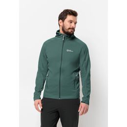 Jack Wolfskin Herren Fleecejacke "ALPGRAT HOODED FZ M", gr&uuml;n, Gr. XXXL, OBERSTOFF: 100% POLYESTER Futter: 100% POLYESTER, Jacken