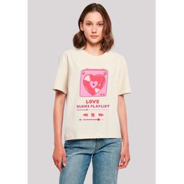 F4NT4STIC Damen T-Shirt "Love Oldies Playlist Valentinstag", weiß, Gr. XL, Obermaterial: 100% Baumwolle, Shirts, Premium Qualität