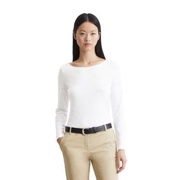 Marc O'Polo MARC O'POLO Damen Langarmshirt "aus Organic Cotton", weiß, Basic, Gr. XS, unifarben, Obermaterial: 100% Baumwolle, Shirts