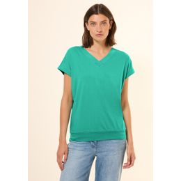Cecil Damen T-Shirt, gr&uuml;n, Gr. XL, unifarben, Web, 50% Baumwolle, 50% Modal, Shirts, im soften Baumwoll-Mix