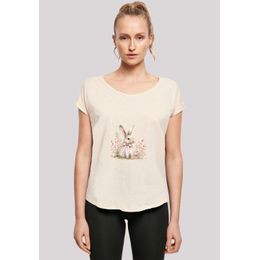 F4NT4STIC Damen T-Shirt "Niedlicher Osterhase mit Blumen", wei&szlig;, Gr. M, Obermaterial: 100% Baumwolle, Shirts, Premium Qualit&auml;t