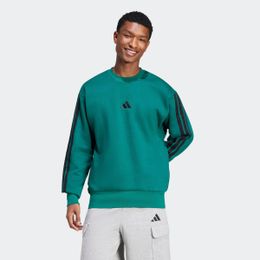 Herren Sweatshirt "M 3S FL SWT", gr&uuml;n, Gr. M, adidas Sportswear, Obermaterial: 55% Baumwolle, 36% Polyester, 9% Viskose, Sweatshirts
