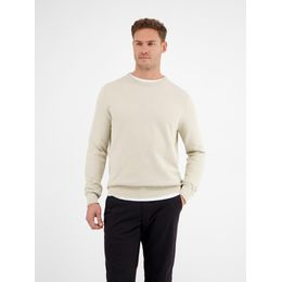 Lerros Herren Strickpullover "Lerros Leichter Strickpullover mit schmaler Rippstruktur", weiß, Gr. L, 100% Baumwolle, Pullover