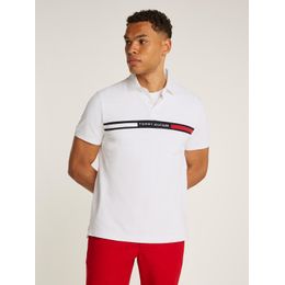 Tommy Hilfiger Herren Poloshirt "HILFIGER CHEST INSERT REG POLO", weiß, Gr. XXXL, Piqué, Obermaterial: 96% Baumwolle, 4% Elasthan, Shirts