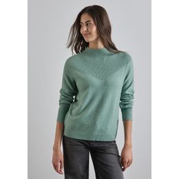Street One Damen Strickpullover, gr&uuml;n, Gr. 46, meliert, Stoff, 33% Polyester, 31% Polyacryl, 24% Baumwolle, 12% Polyamid, Pullover, mit Stehkragen