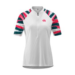 Gonso Damen Radtrikot "BEDOLLO", wei&szlig;, Gr. 44, 100% Polyester (Recycelt), Trikots, Leicht, schnell trocknend, optimaler Feuchtigkeitstransport