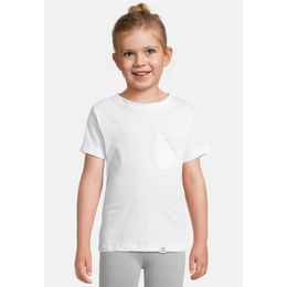 NEWLIFE M&auml;dchen T-Shirt, wei&szlig;, Gr. 7, unifarben, 100% Baumwolle, Shirts, mit dezenter Brusttasche
