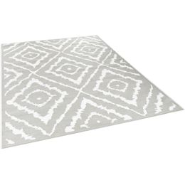 Teppich Tom Tailor HOME, B:70cm H:3mm L:120cm, grün, Kunstfaser, Wohnzimmer, Teppiche, "Garden Pattern", Flachgewebe, modernes Rauten Design, In- und