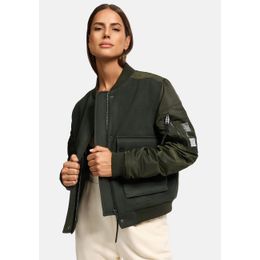 Navahoo Damen Bomberjacke "Willstehaben 14", gr&uuml;n, Gr. XL, Obermaterial 1: 90% Polyacryl, 8% Viskose, 2% Elasthan; Obermaterial 2: 100% Nylon;